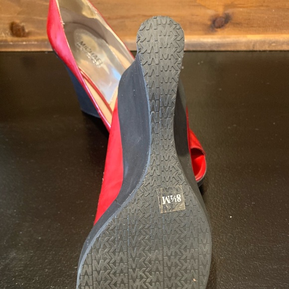 MICHAEL Michael Kors | Shoes | Michael Kors Red Patent Leather Peep Toe ...